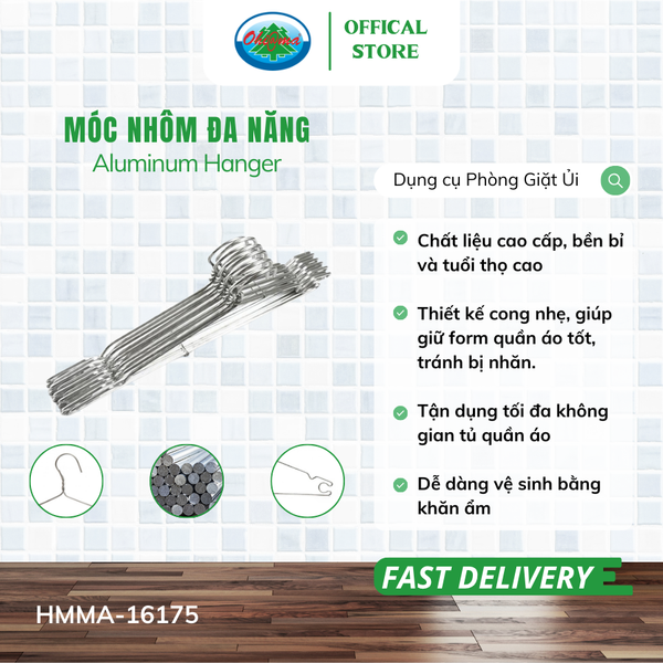 Móc Nhôm Treo Quần Áo Ohiama Aluminum Hanger HMMA-16175 | Mắc Phơi Đồ ...