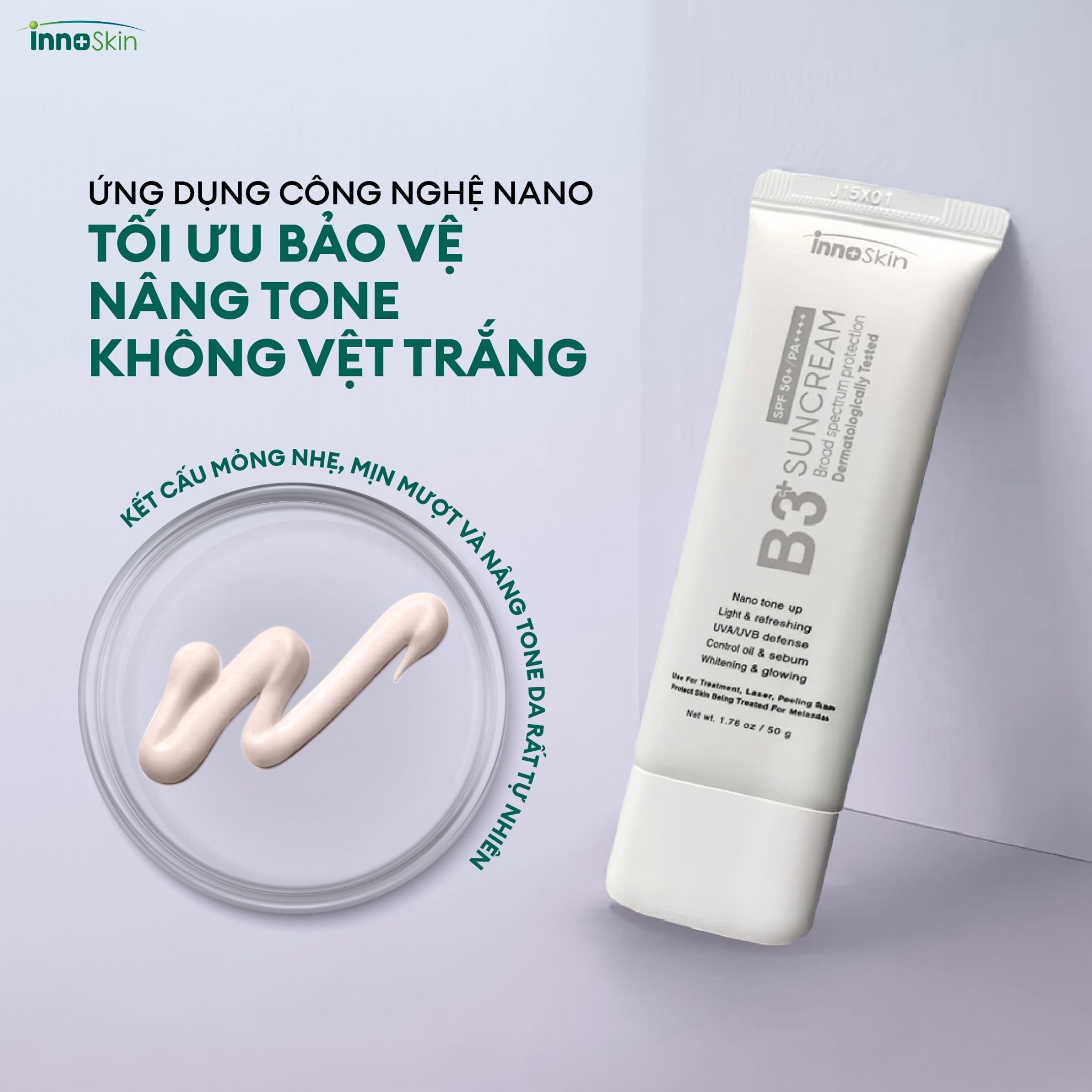 INNOSKIN B3+ SUNCREAM NANO TONE UP SPF50+/PA++++