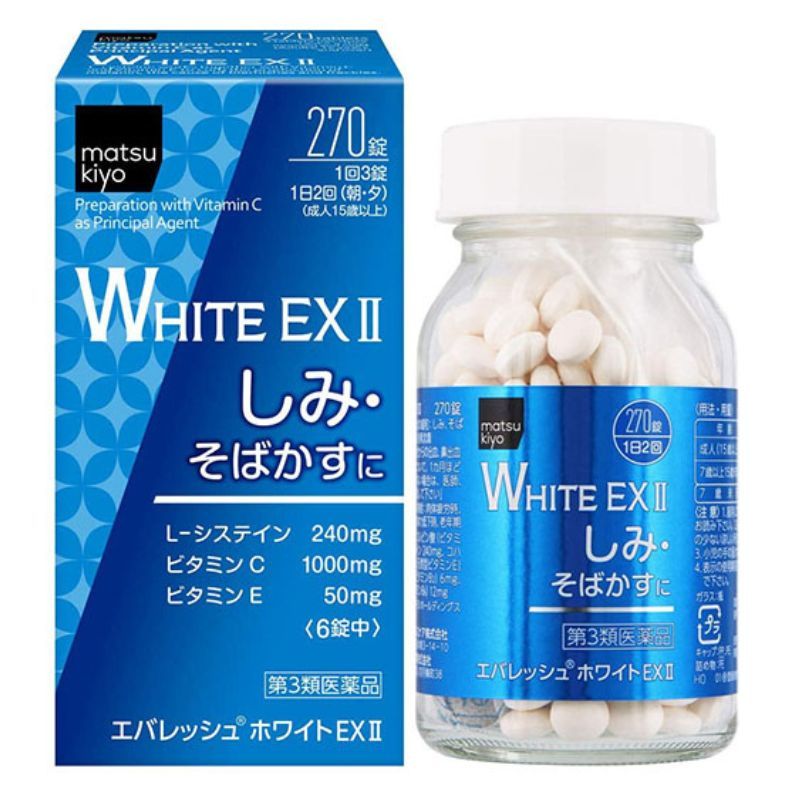Viên uống trị nám, trắng da Matsukiyo White EX II - 270 viênViên uống ...
