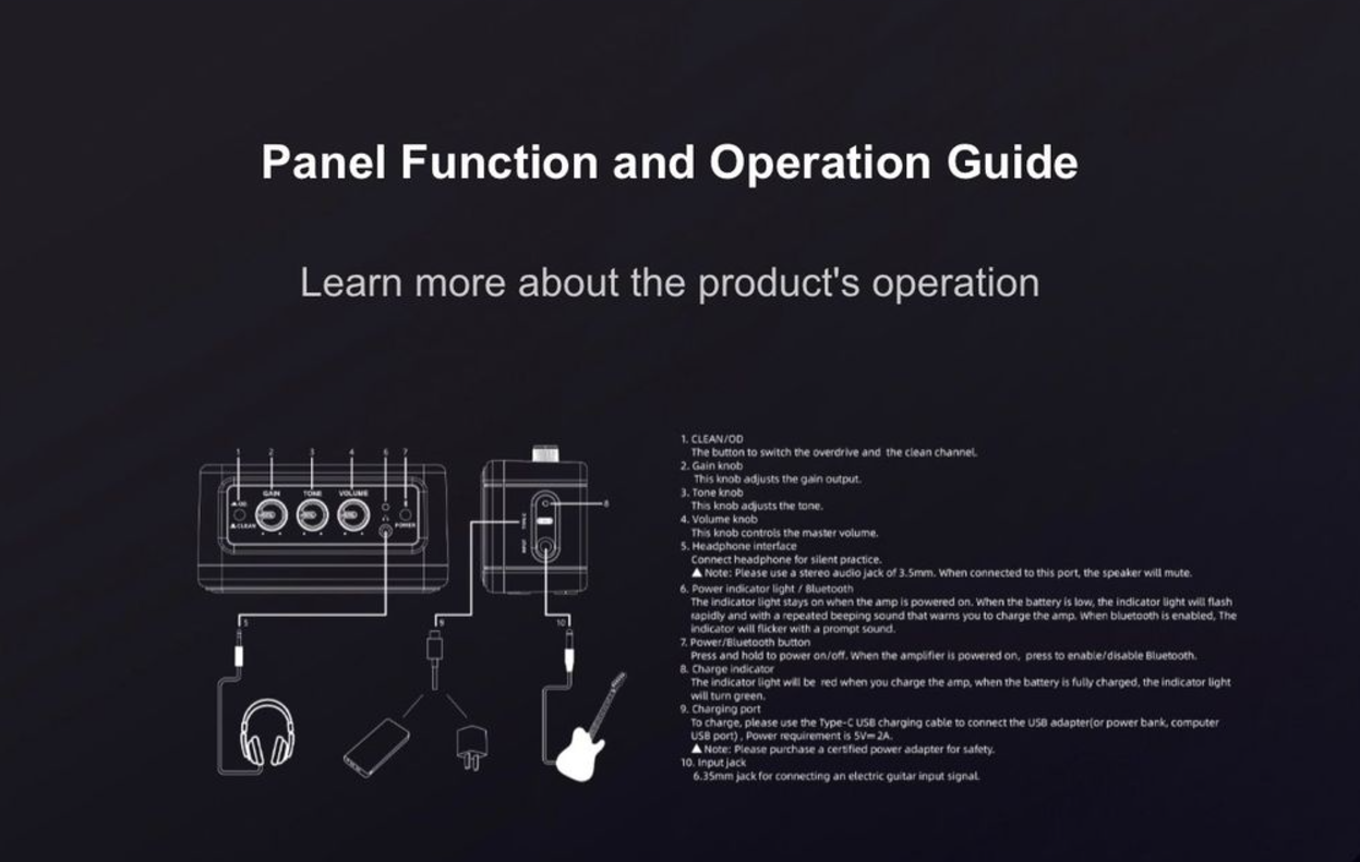 Amplifier Guitar Điện Mini Aroma AG-04 Bluetooth – Big Music Việt Nam