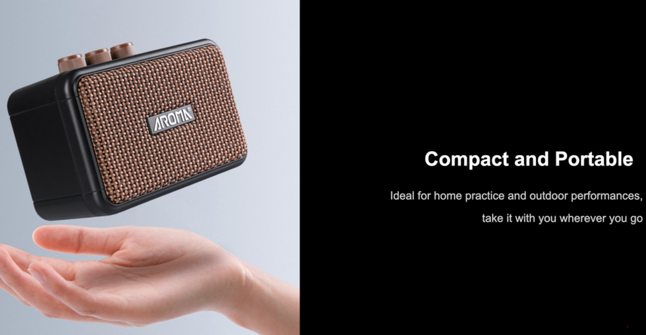 Amplifier Guitar Điện Mini Aroma AG-04 Bluetooth – Big Music Việt Nam