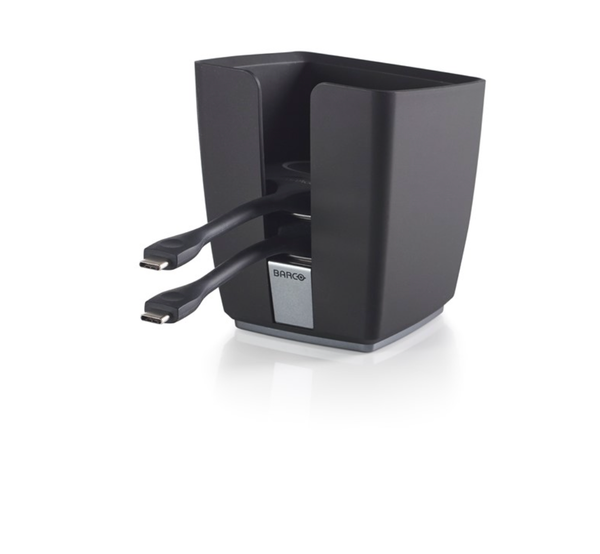 Two ClickShare Gen 4 USB-C buttons and a ClickShare tray – PV Technology