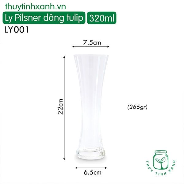 Ly Pilsner dáng tulip – Thủy Tinh Xanh