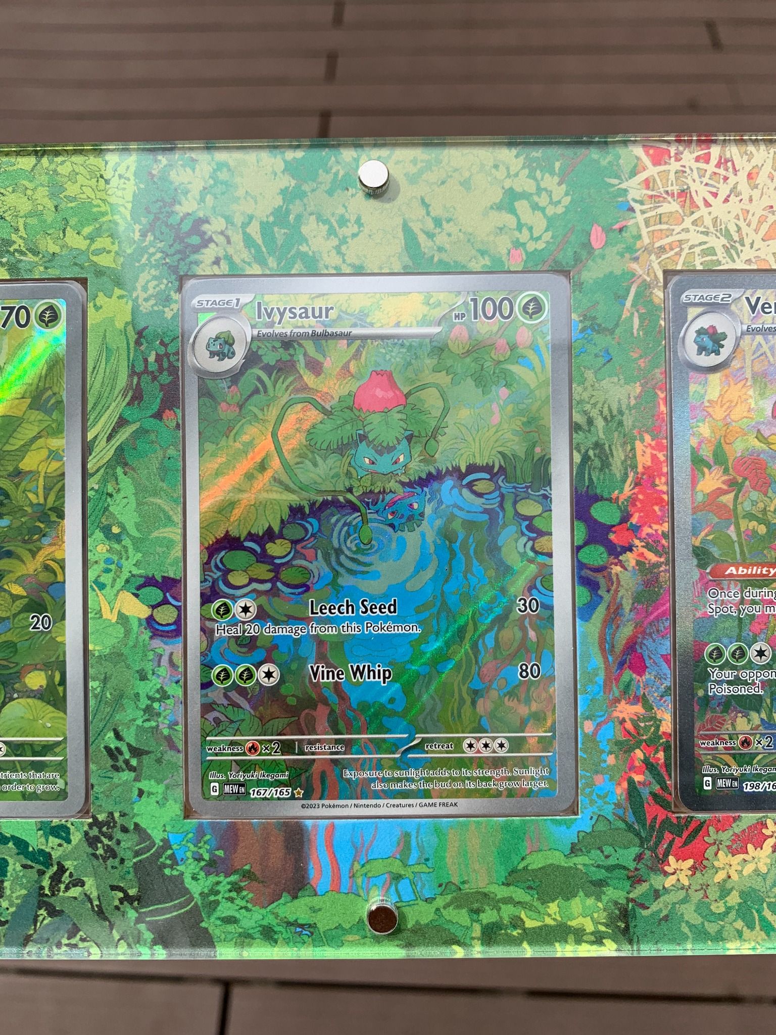 Khung 3 thẻ Bulbasaur, Ivysaur, and Venusaur 151 – Mazd Slab