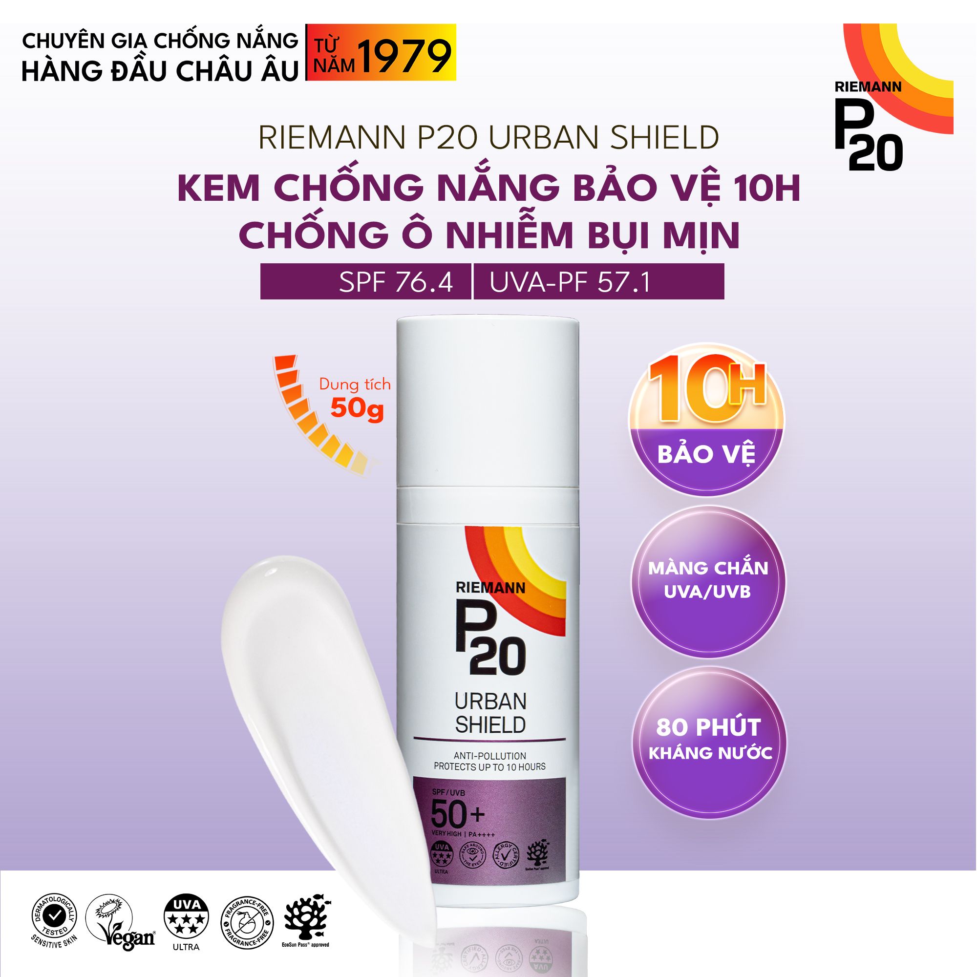 Kem chống nắng Riemann P20 Urban Shield SPF 50+ PA ++++ – Riemann P20 ...