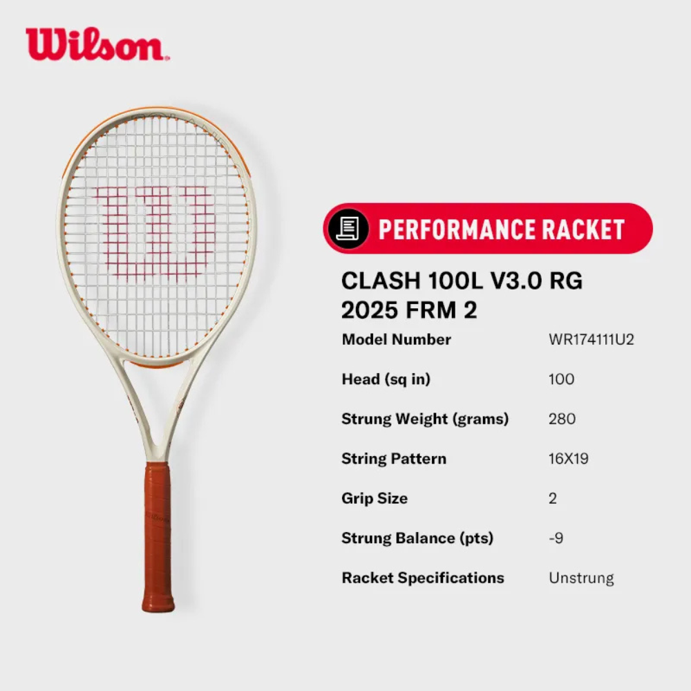 Wilson Clash 100L V3.0 RG 2025 VợtTennisWR174111U2|wilsonsports.com.vn