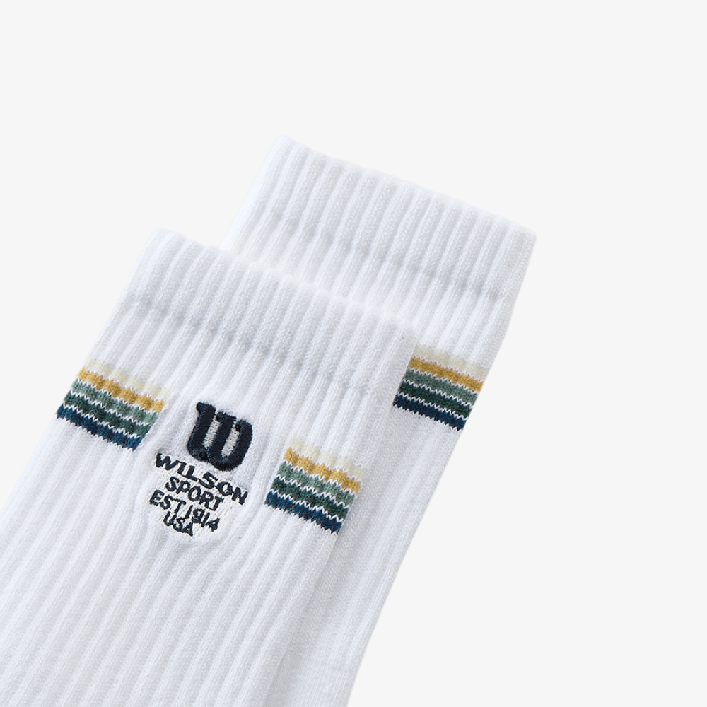 Tất Cao Cổ Thể Thao Wilson U Crew Stripe Logo Socks WU00064511WTA