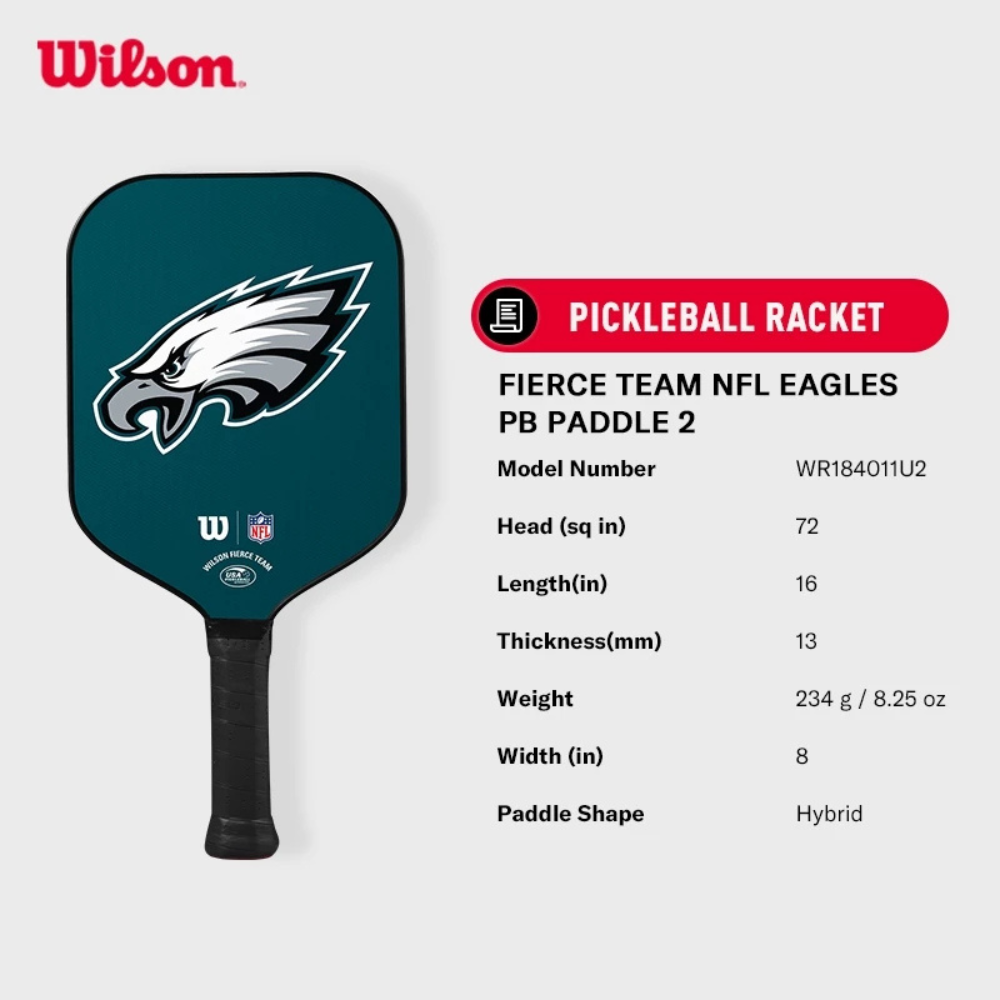 Wilson Fierce Team NFL Eagles PickleballWR184011U2|wilsonsports.com.vn