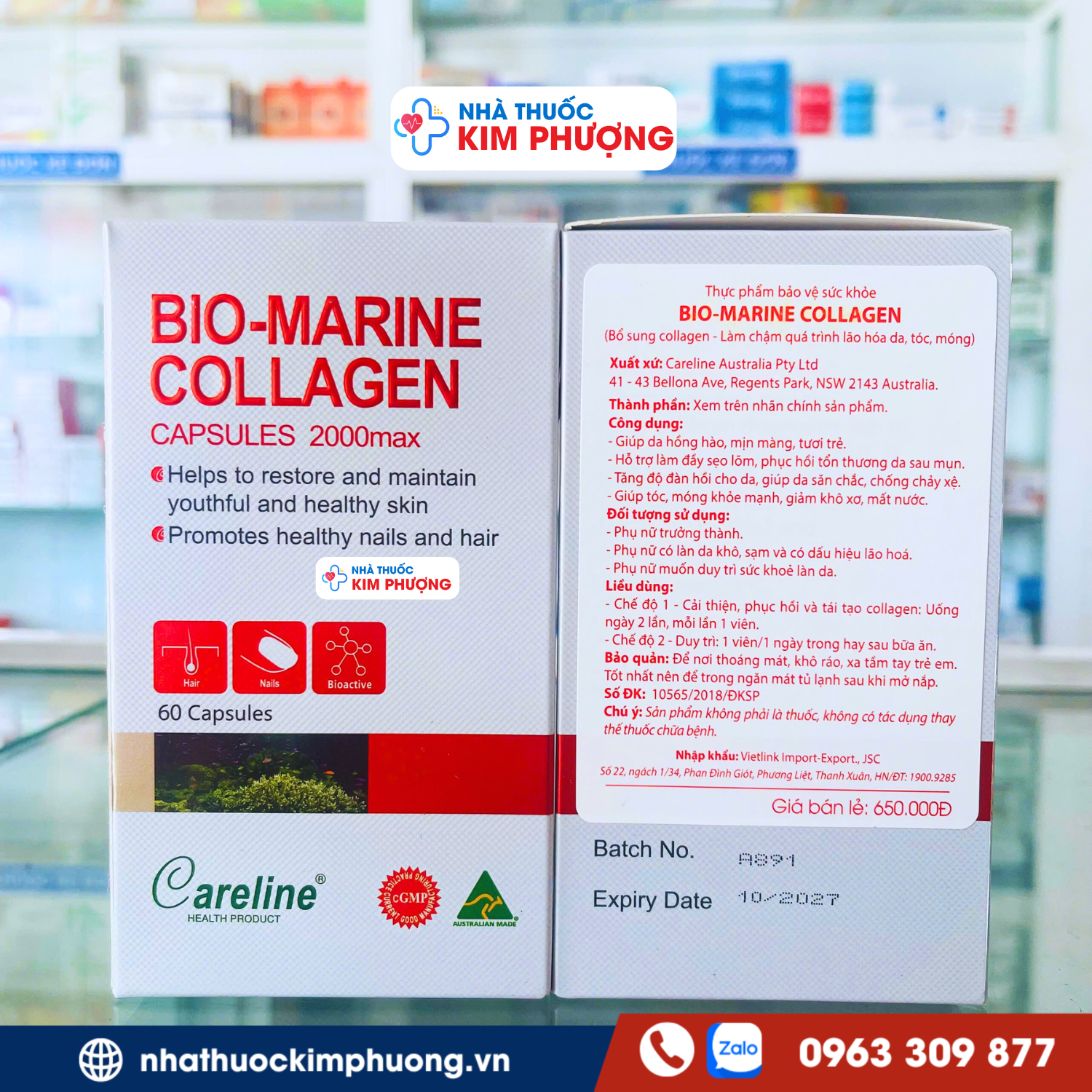 Bio- Marine Collagen Careline Úc - Hộp 60 viên