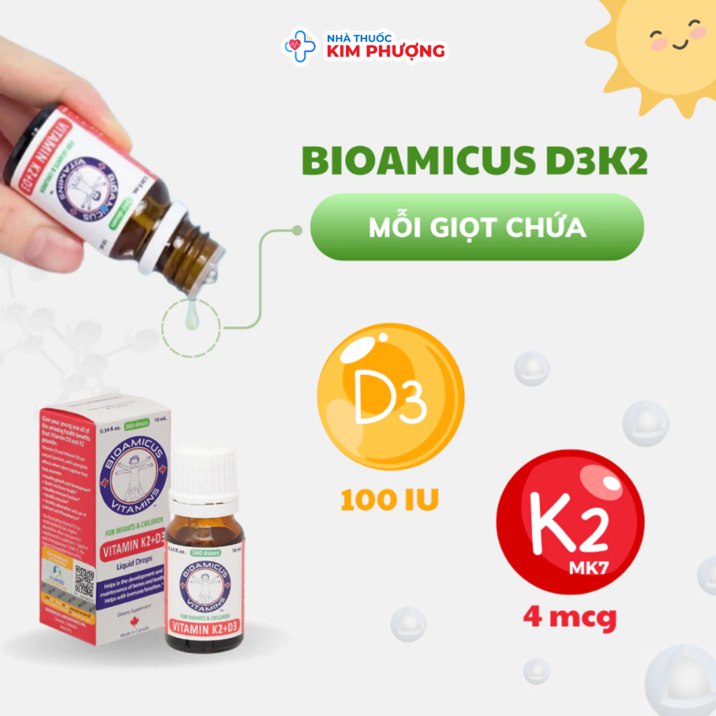 Vitamin D3 K2 Bioamicus Canada Lọ 10ml