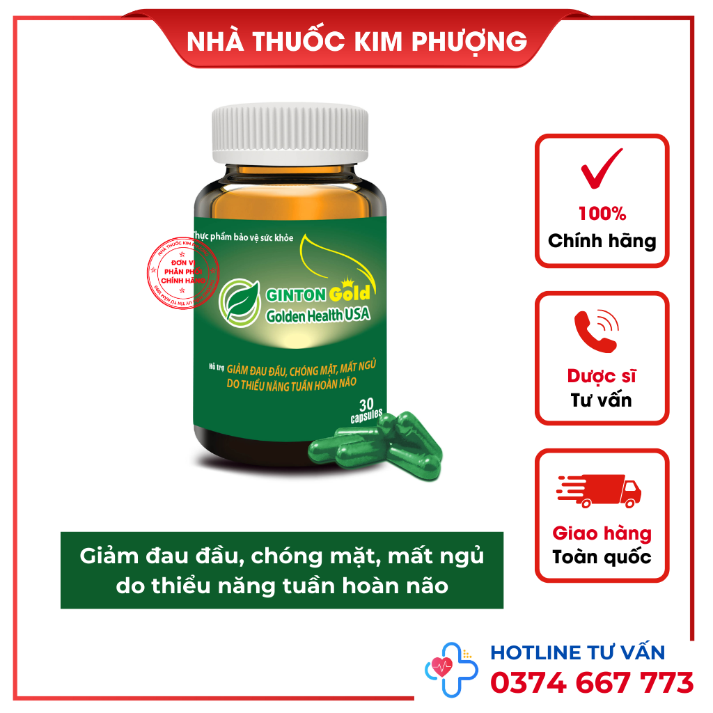 GINTON Gold Golden Health Usa Lọ 30 Viên