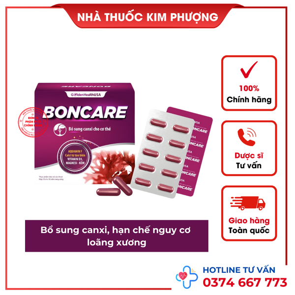 Boncare canxi tảo biển USA Hộp 100v