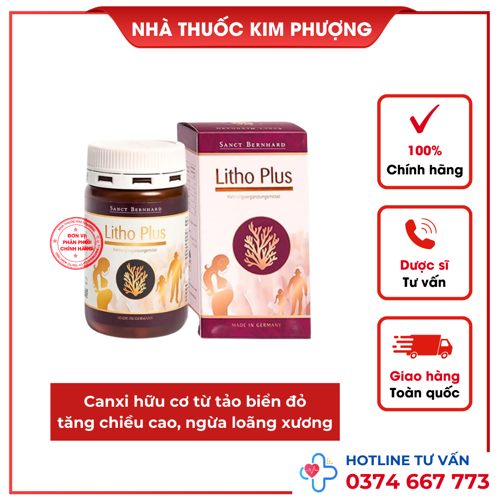 Canxi Litho - Plus Đức Lọ 30 Viên Sanct Bernhrad