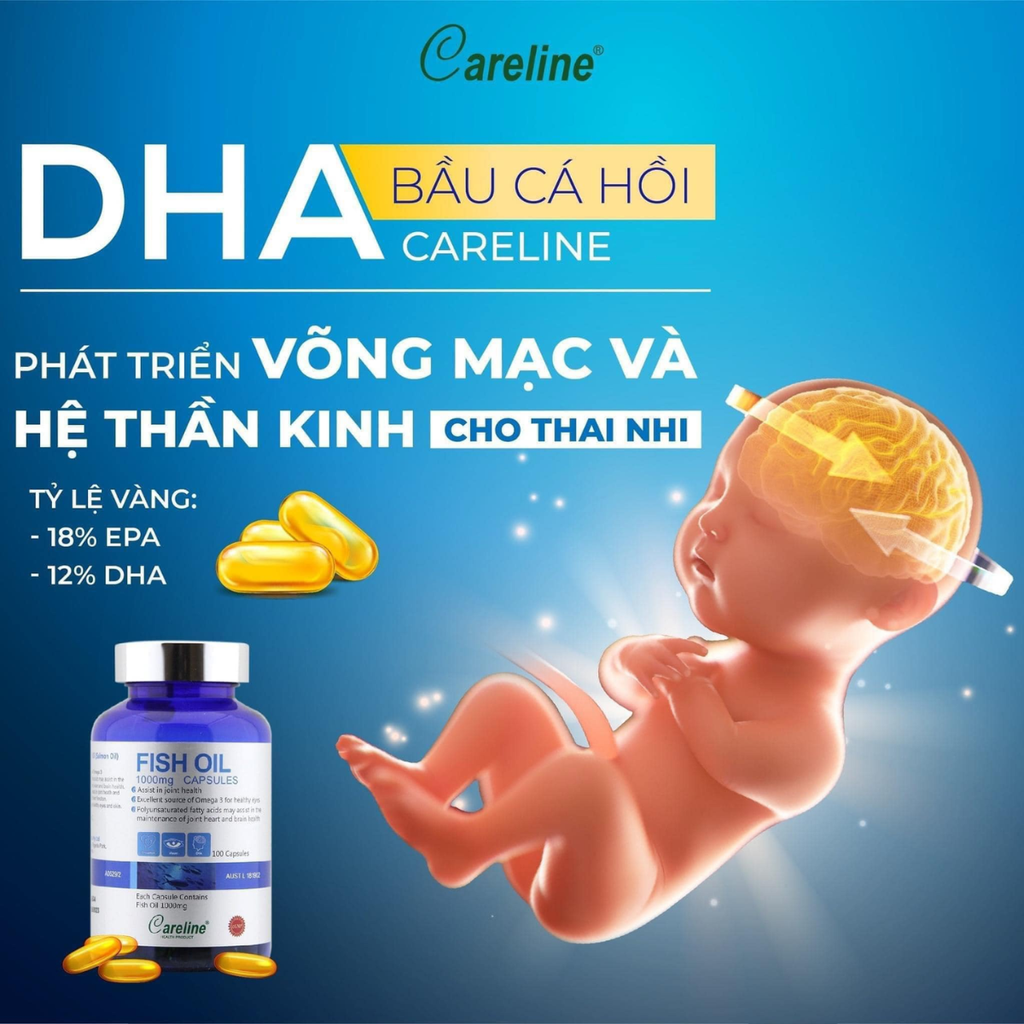 Dầu cá Fish oil Omega Careline - Úc - 100 viên