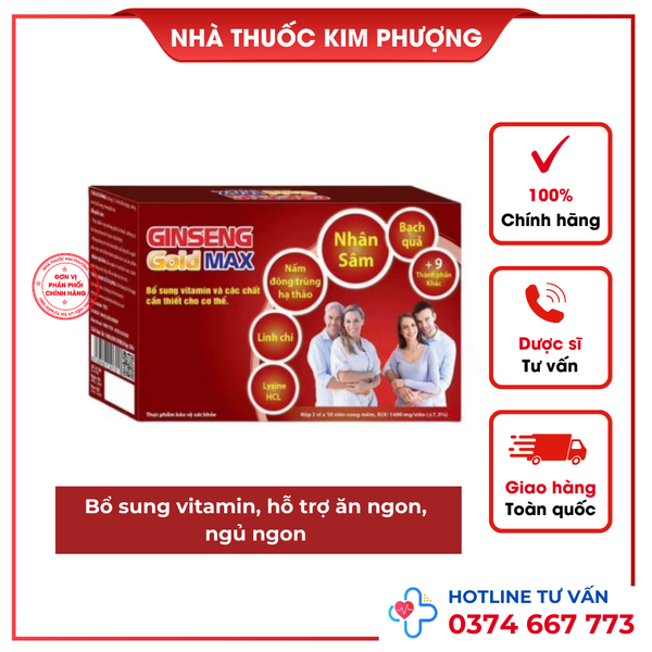 Ginseng Gold Max Hộp 3 Vỉ * 10 Viên