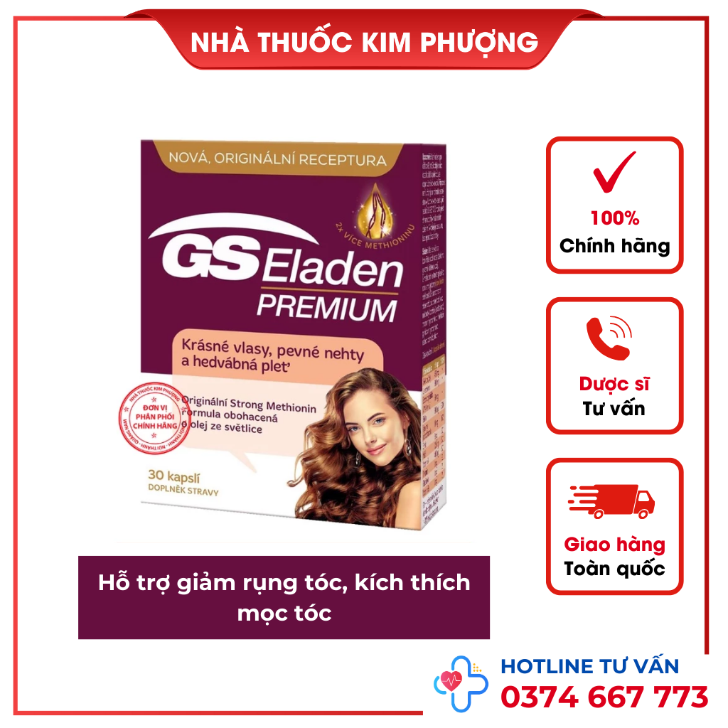 GS Eladen Hộp 30v Hỗ Trợ Da Tóc Móng