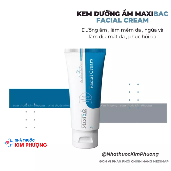 Kem dưỡng ẩm phục hồi da mặt Maxibac Facial Cream pH5.5 Medimap