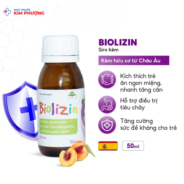 Biolizin kẽm hữu cơ cho bé Tây Ban Nha Lọ 50ml