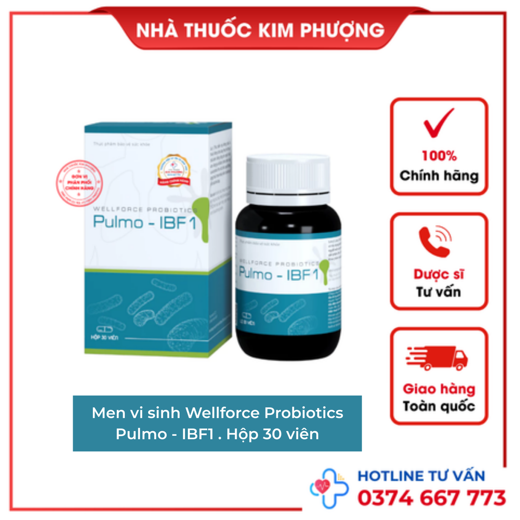 Men vi sinh Wellforce Probiotics Pulmo - IBF 1 Medimap Lọ 30 Viên