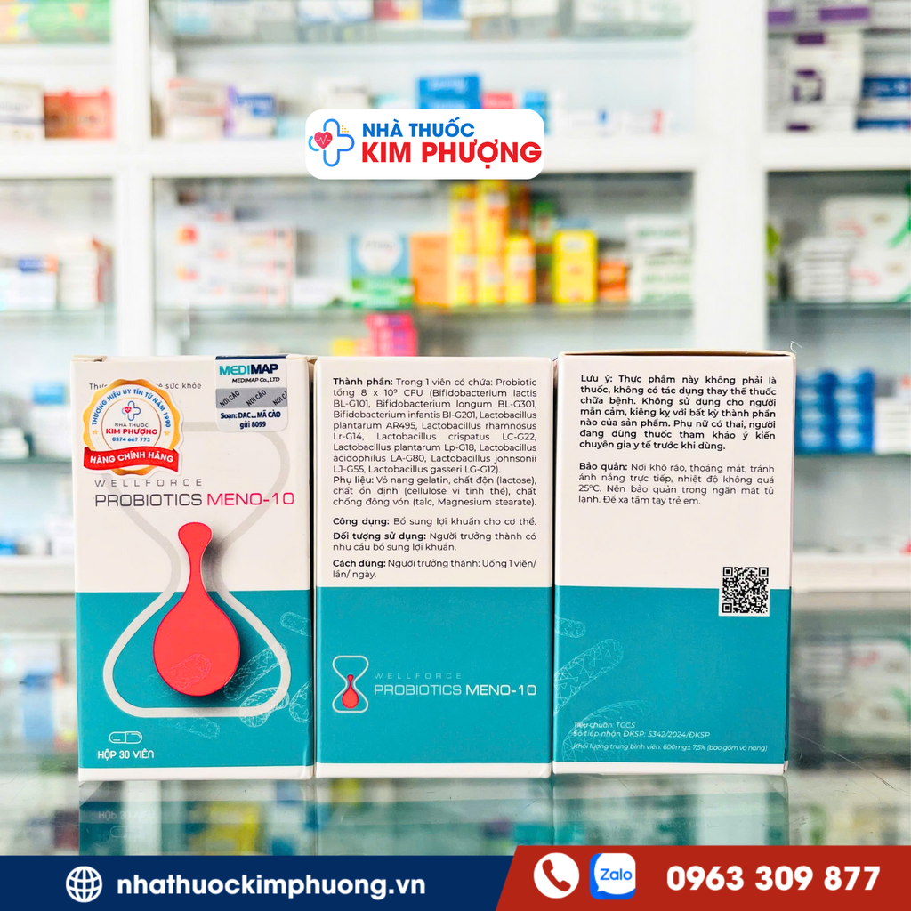 Men vi sinh Wellforce Probiotics Meno-10 Chính hãng Medimap Lọ 30 Viên