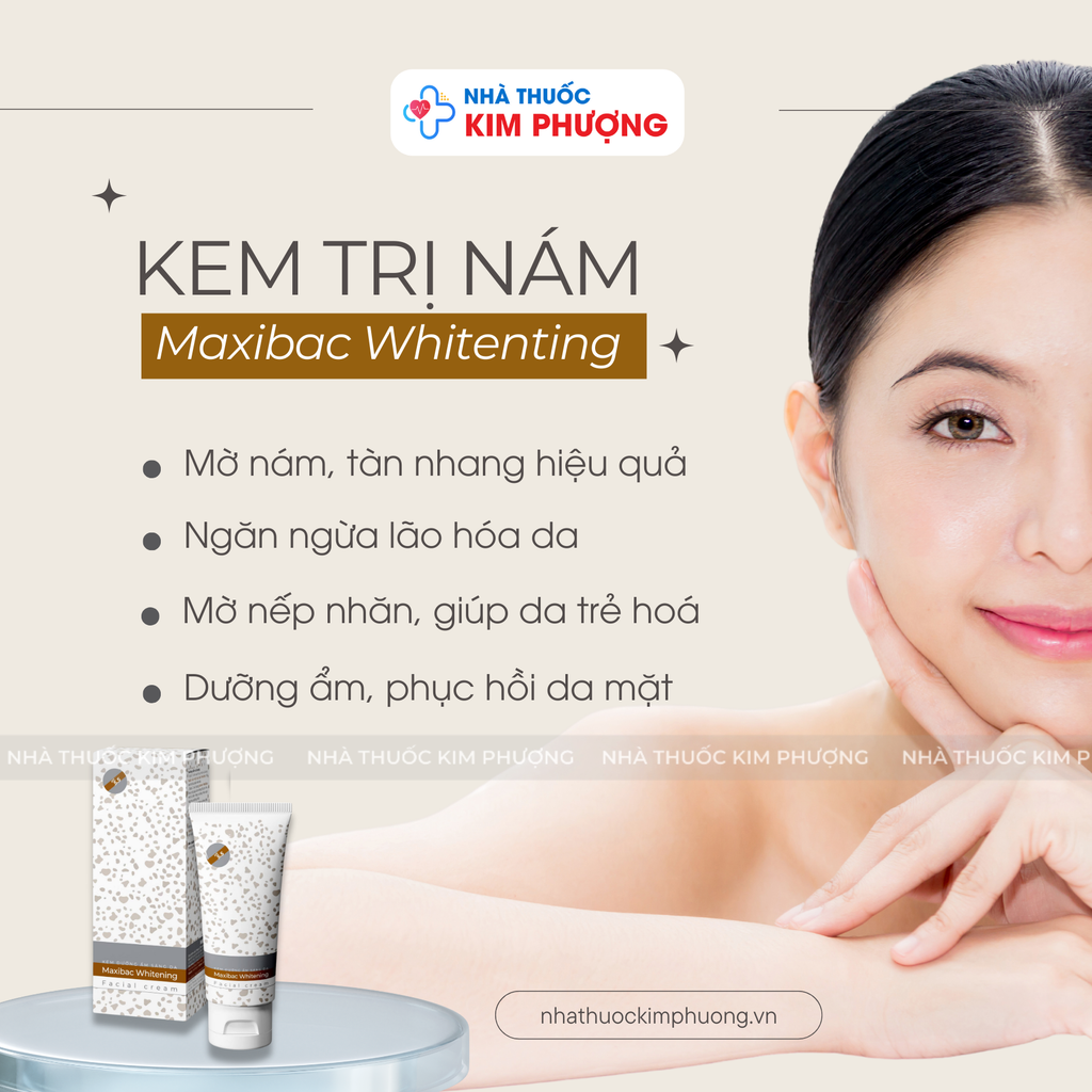 Kem Dưỡng Ẩm Sáng Da Maxibac Whitening Facial Cream Tuýp 50g