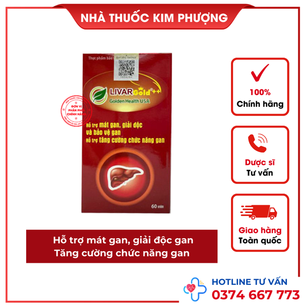 LIVAR Gold Golden Health Usa Lọ 60 Viên
