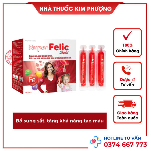 Sắt Super Felic Golden Health USA Hộp 20 Ống