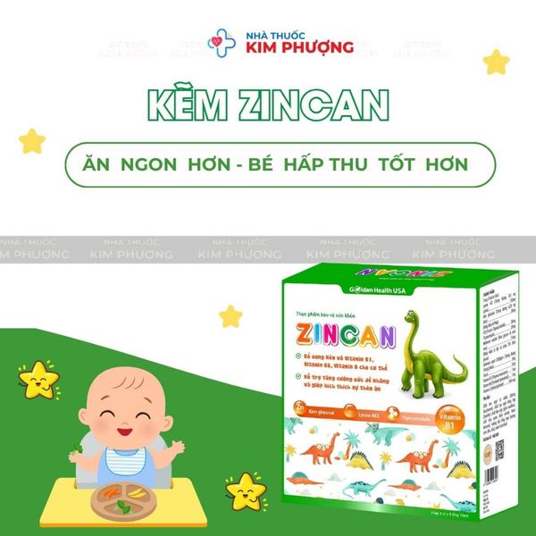 Kẽm ZinCan Golden Health USA Hộp 20 Ống