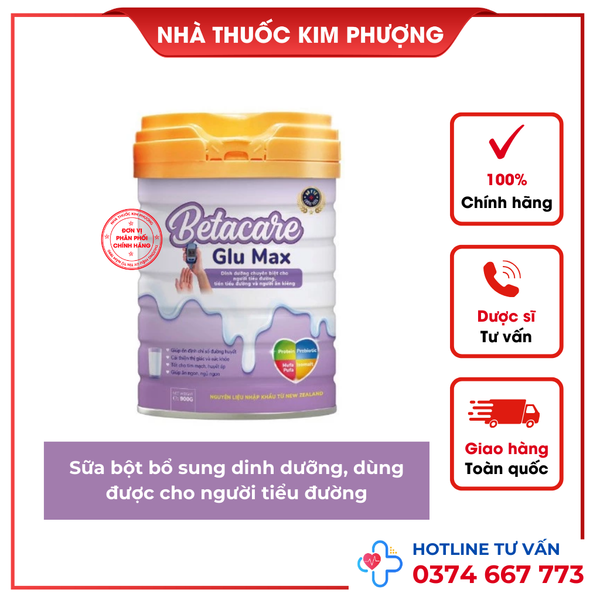 Sữa Betacare Glu Max Dinh Dưỡng Cho Người Tiểu Đường Ăn Kiêng Lon 900g