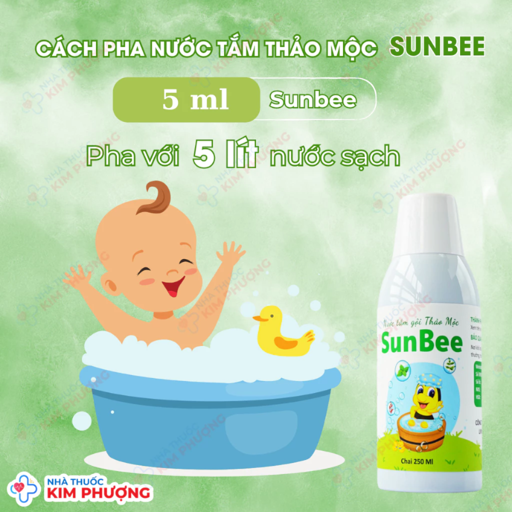 Nước tắm gội thảo mộc Sunbee chai 250ml