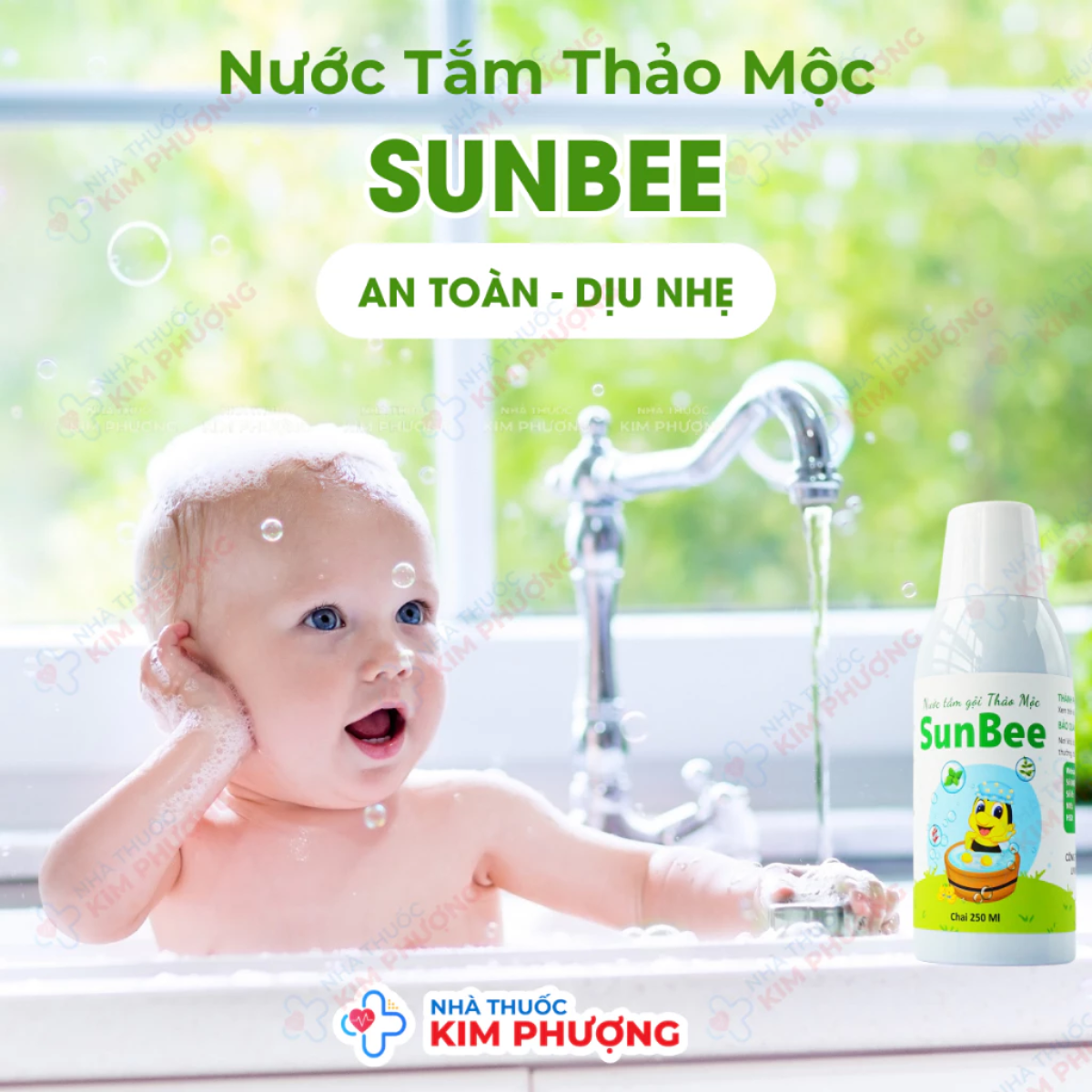 Nước tắm gội thảo mộc Sunbee chai 250ml
