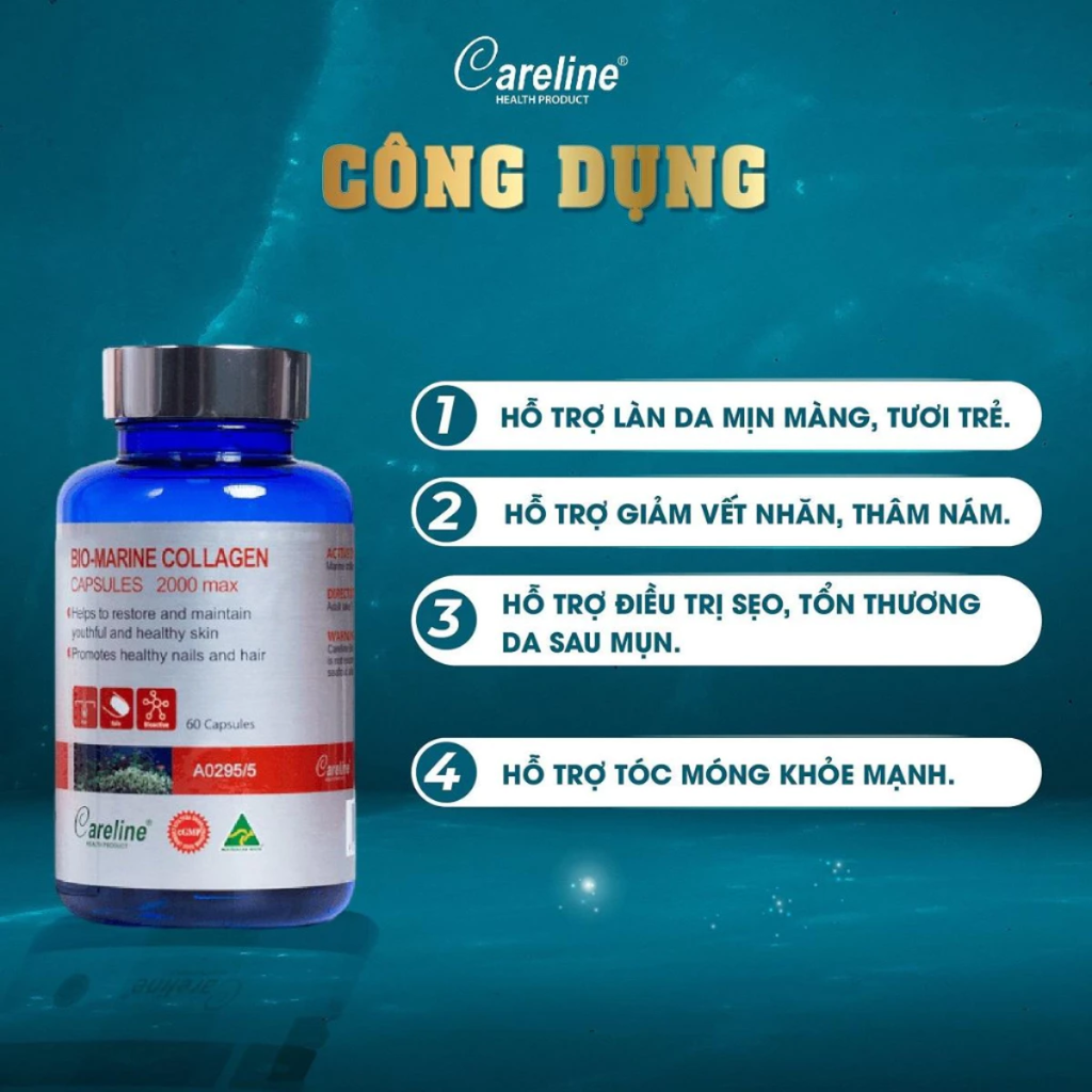 Bio- Marine Collagen Careline Úc - Hộp 60 viên