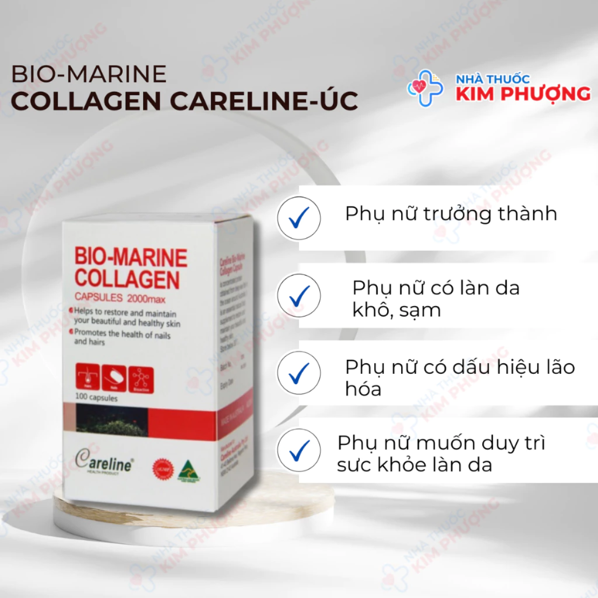 Bio- Marine Collagen Careline Úc - Hộp 60 viên