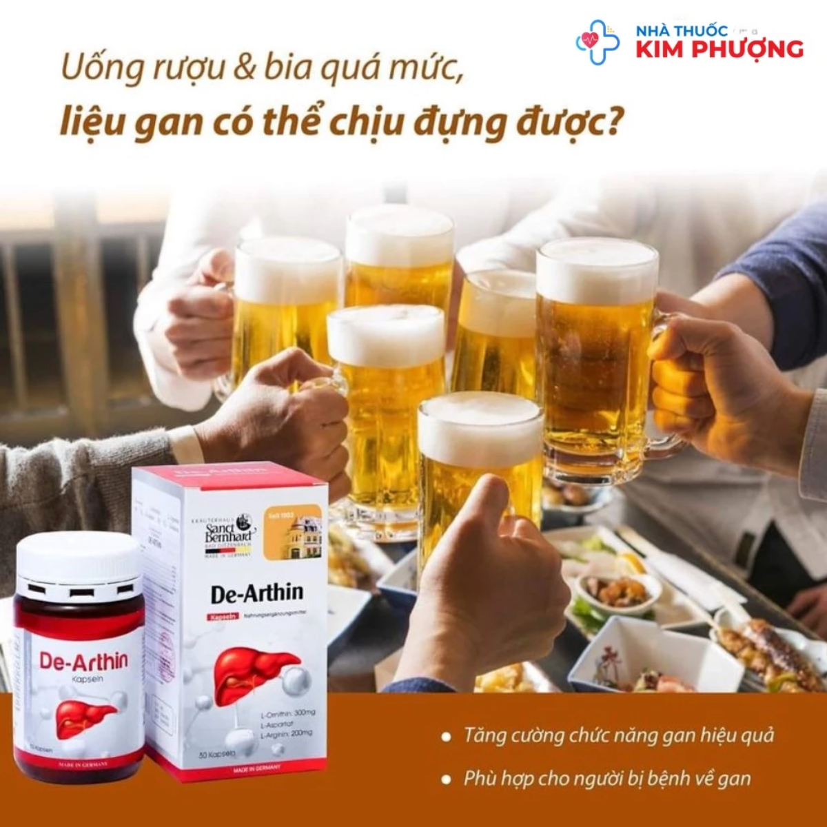 Bổ gan, giải độc gan De-Arthin Đức - Sanct Berhard - Lọ 30 viên