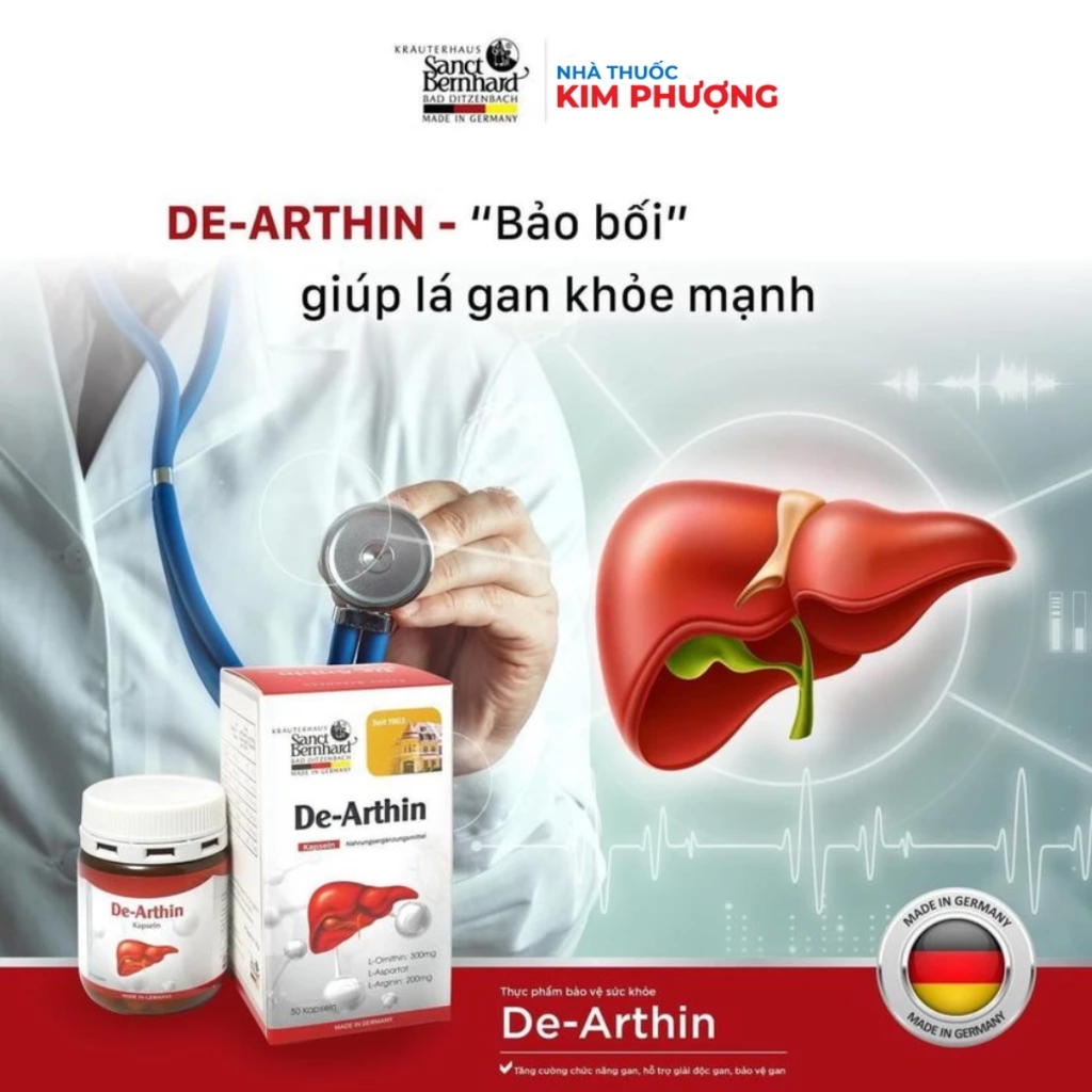 Bổ gan, giải độc gan De-Arthin Đức - Sanct Berhard - Lọ 30 viên