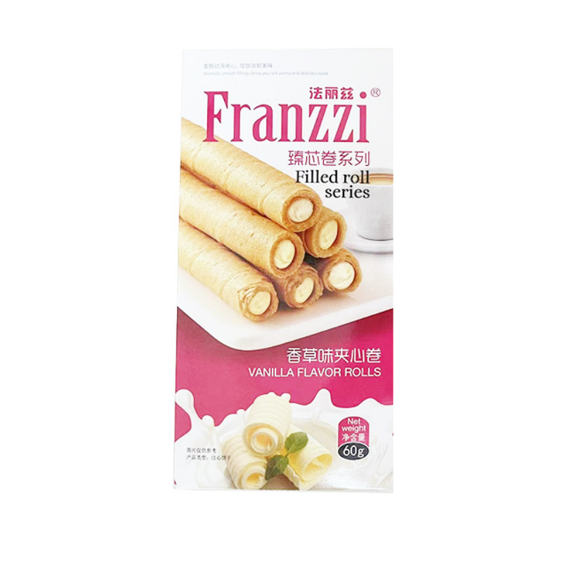 Bánh Quy Cuộn Nhân Franzzi Filled Rolls Series (60g) – Nhân Kem Đậm Đà