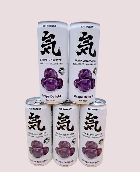 Nước Ép Có Ga CHI FOREST Vị Nho Đen (330ml) – Sảng Khoái, Ngọt Dịu