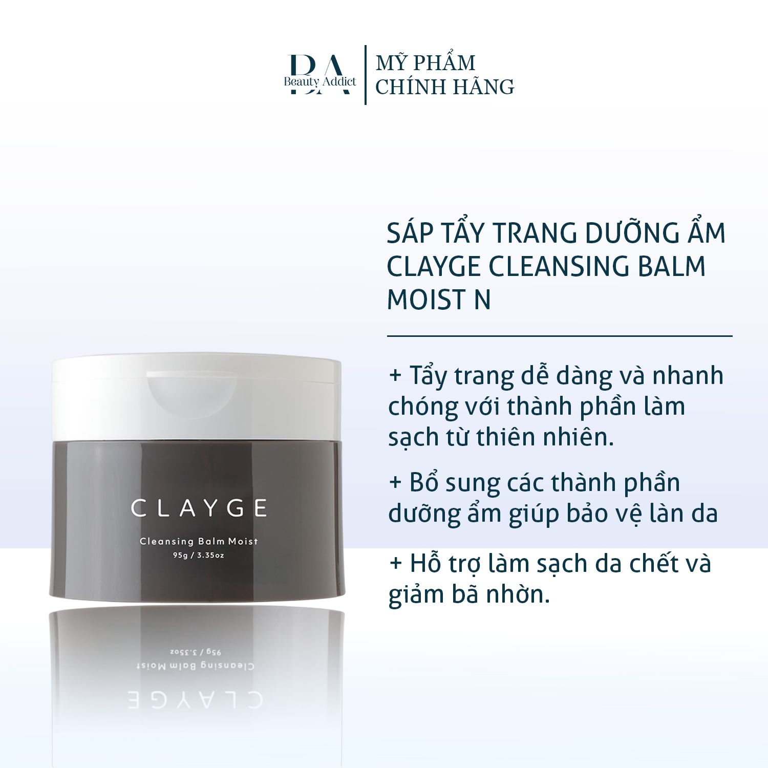 Sáp tẩy trang dưỡng ẩm Clayge Cleansing Balm Moist N - BeautyAddictVN
