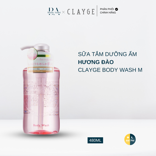 Sữa tắm dưỡng ẩm hương đào Clayge Body Wash M - BeautyAddictVN