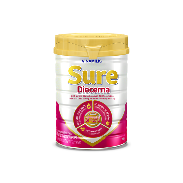 Sữa bột Dành cho người tiểu đường Vinamilk Sure Diecerna 900g