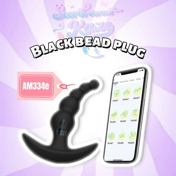 Black bead plug AM334e – Secret Corner of Kaze