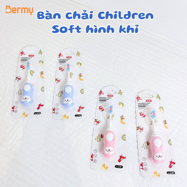 🪥 BERMY-🌟 BÀN CHẢI CHILDREN SOFT HÌNH KHỈ 🪥 – mumbaby