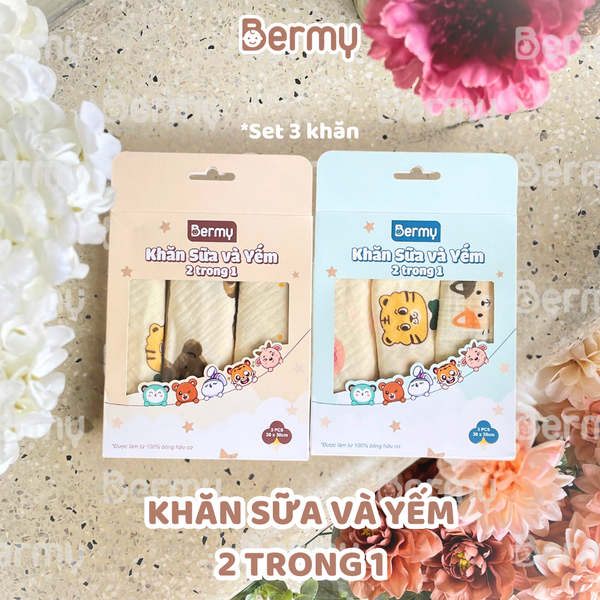 🧺 BERMY-🌟 KHĂN SỮA VÀ YẾM 2 TRONG 1 🧺 – mumbaby