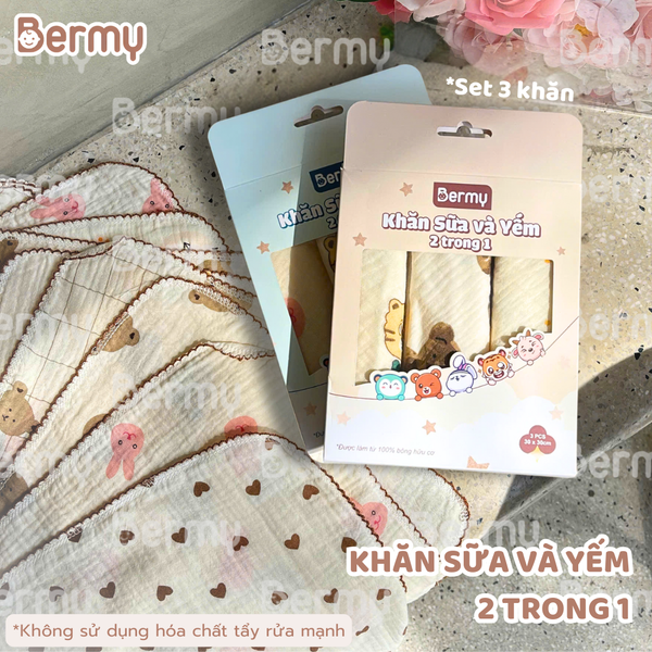 🧺 BERMY-🌟 KHĂN SỮA VÀ YẾM 2 TRONG 1 🧺 – mumbaby