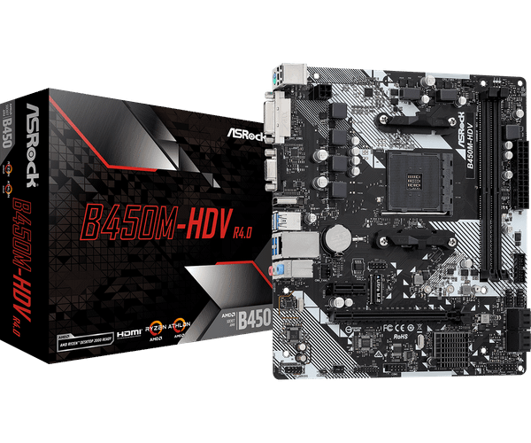 Mainboard ASRock B450M-HDV R4.0 DDR4 AM4 – TH Digital