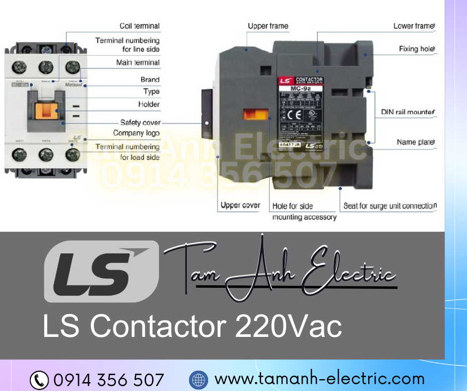 Khởi động từ MC32A LS - Contactor MC-32a 32A 220Vac - Khởi động từ 32A ...