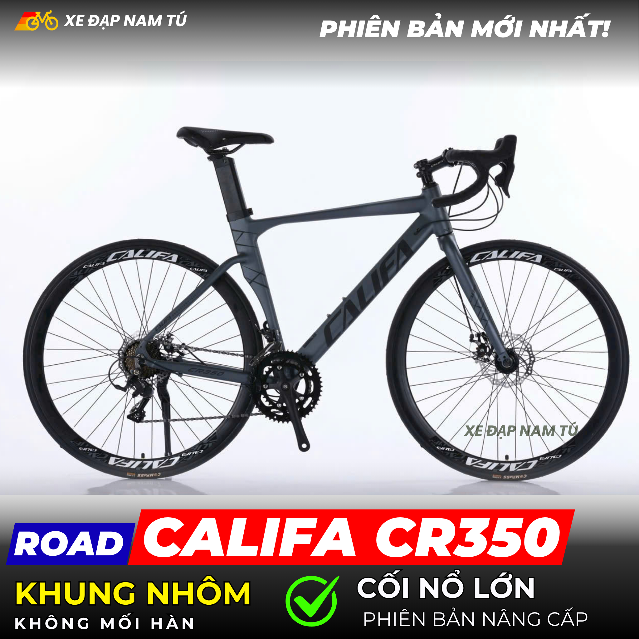 XE ĐẠP ĐUA CALIFA CR350 [2025] CỐI NỔ LỚN, KHUNG NHÔM, TAY ĐỀ LẮC – Xe ...