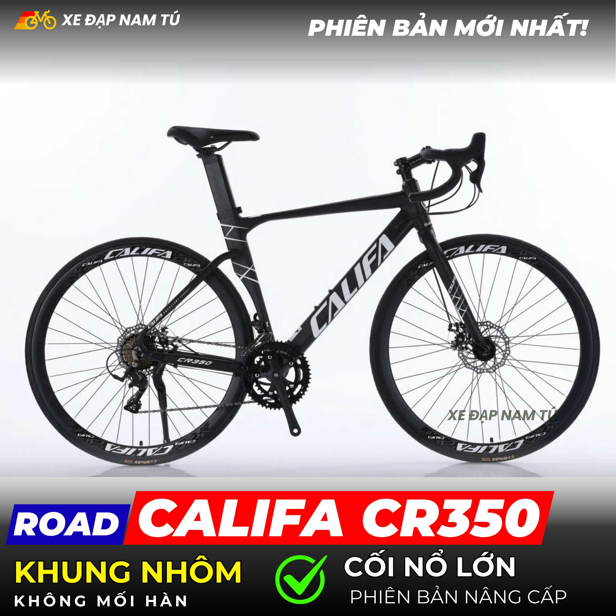 XE ĐẠP ĐUA CALIFA CR350 [2025] CỐI NỔ LỚN, KHUNG NHÔM, TAY ĐỀ LẮC – Xe ...