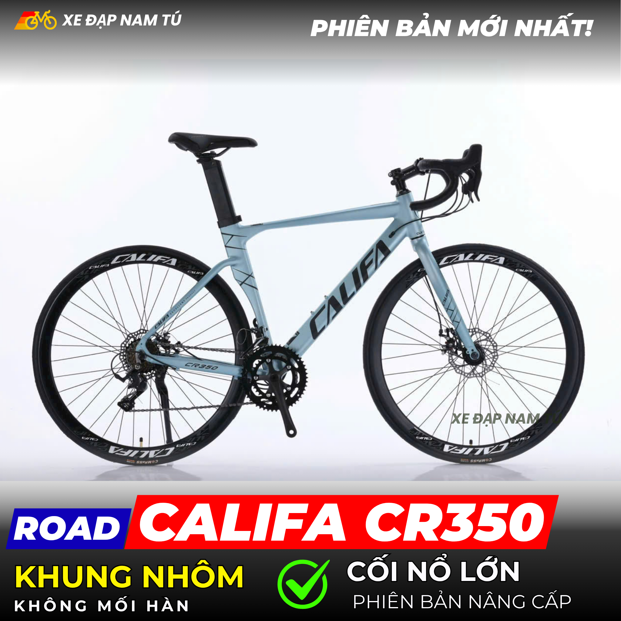 XE ĐẠP ĐUA CALIFA CR350 [2025] CỐI NỔ LỚN, KHUNG NHÔM, TAY ĐỀ LẮC – Xe ...