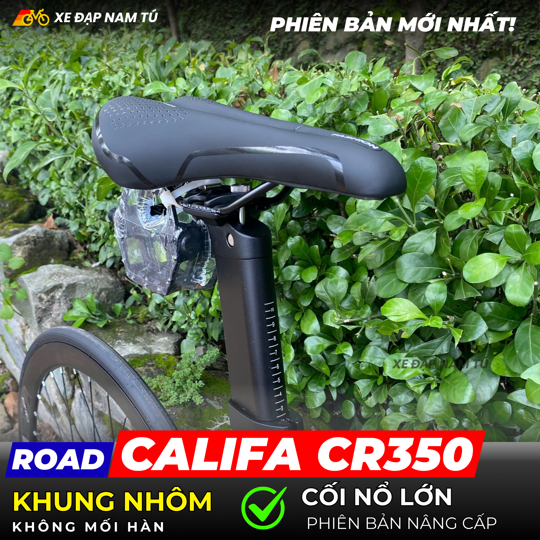 XE ĐẠP ĐUA CALIFA CR350 [2025] CỐI NỔ LỚN, KHUNG NHÔM, TAY ĐỀ LẮC – Xe Đạp Nam Tú